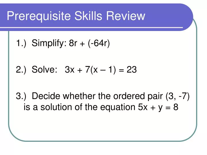 PPT - Prerequisite Skills Review PowerPoint Presentation, free download ...