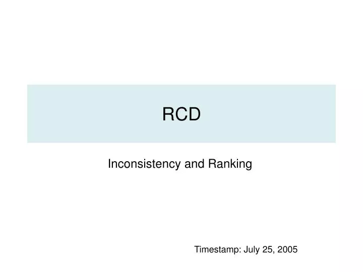 PPT - RCD PowerPoint Presentation, free download - ID:4071538