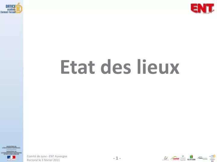 Ppt Etat Des Lieux Powerpoint Presentation Free Download Id 4072488