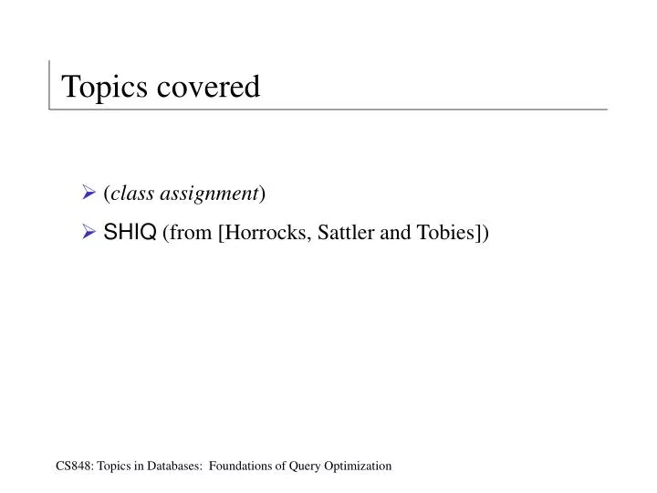 PPT - Topics covered PowerPoint Presentation, free download - ID:4072695