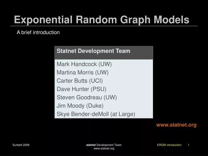 PPT - Exponential Random Graph Models PowerPoint Presentation, free ...
