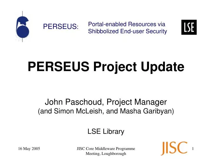 PPT - PERSEUS Project Update PowerPoint Presentation, free download ...