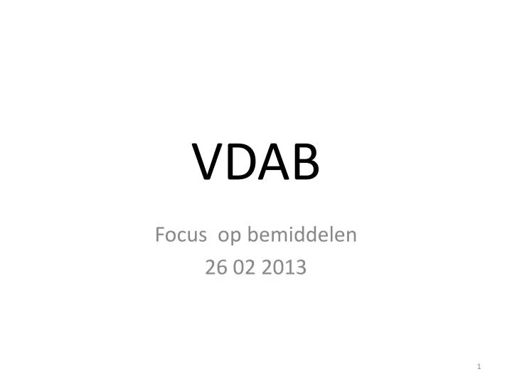 PPT - VDAB PowerPoint Presentation, free download - ID:4074152