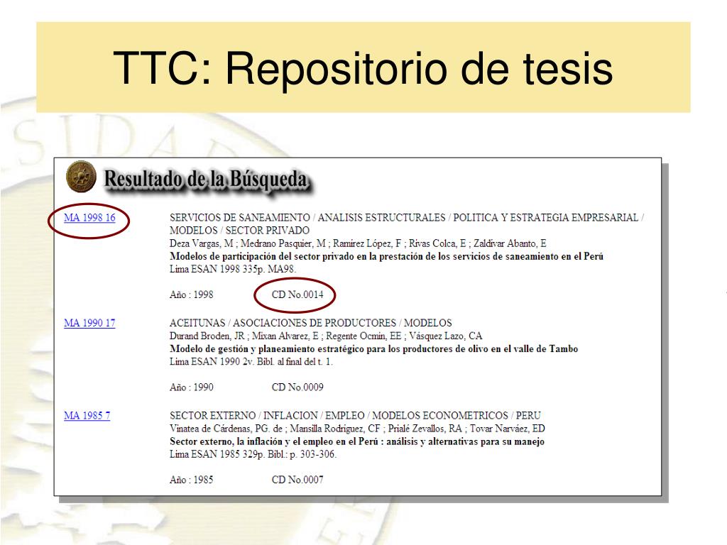 PPT - Repositorio de tesis digitales La experiencia de ESAN PowerPoint ...