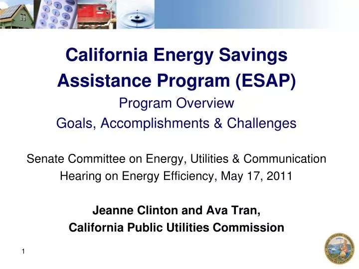 PPT - California Energy Savings Assistance Program (ESAP) Program ...