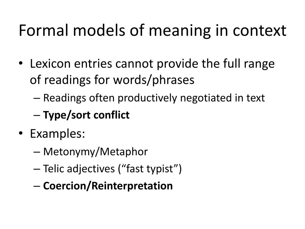 PPT - The interface between model-theoretic and corpus-based semantics ... PPT - The interface between model-theoretic and corpus-based semantics ...