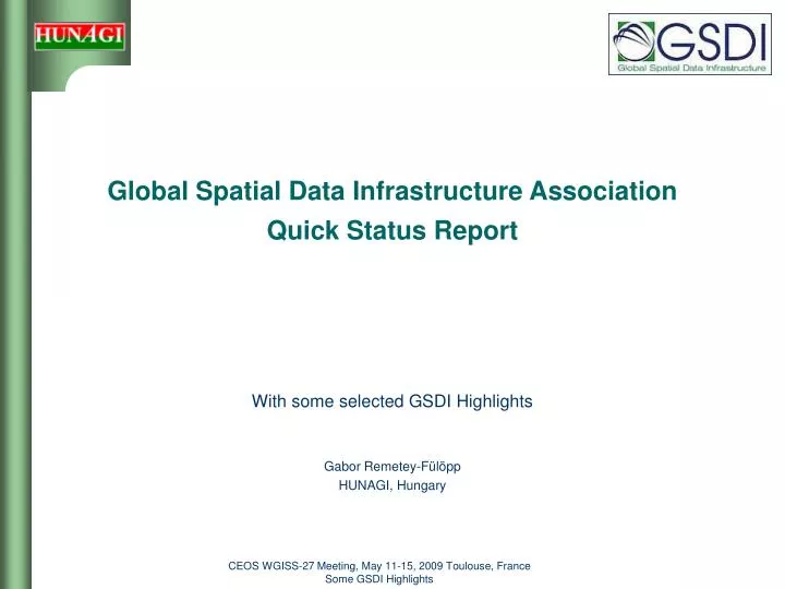 PPT - Global Spatial Data Infrastructure Association Quick Status ...
