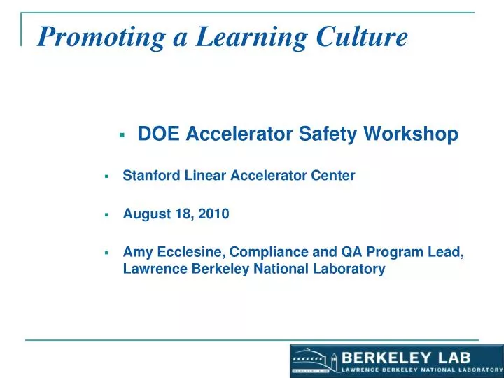 PPT - Promoting a Learning Culture PowerPoint Presentation, free ...