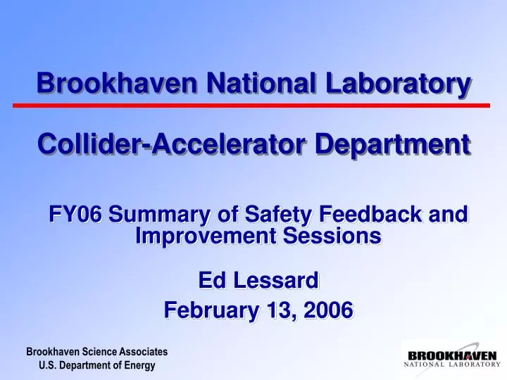 PPT - Brookhaven National Laboratory Collider-Accelerator Department ...