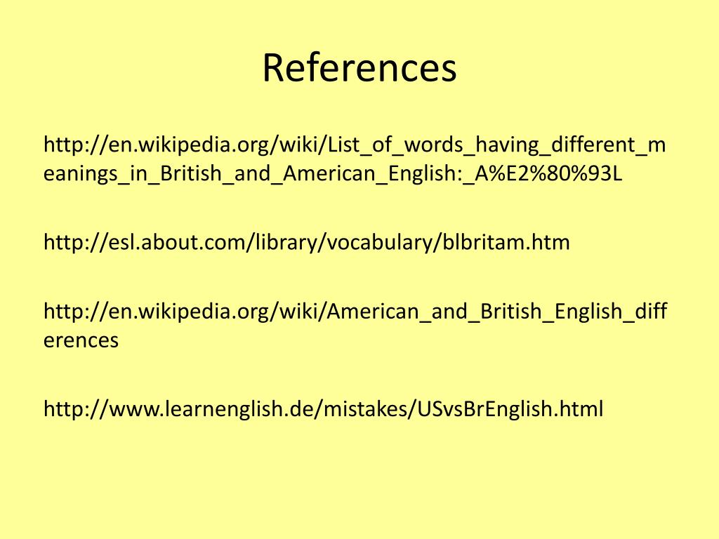 PPT - British English v.s . American English PowerPoint Presentation ...