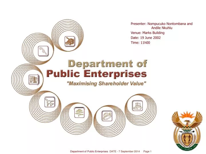 PPT - Presenter: Nompucuko Nontombana and Andile Nkuhlu Venue : Marks ...