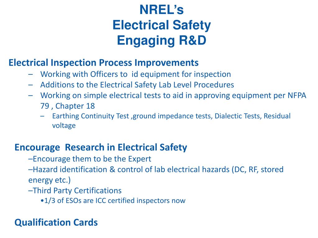 PPT - NREL’s Electrical Safety Culture Revitalization PowerPoint ...
