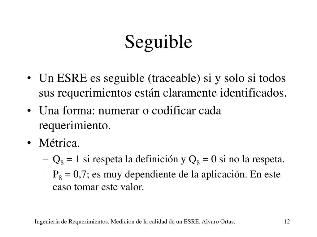 PPT - Medición de la Calidad de un ESRE PowerPoint Presentation, free ...