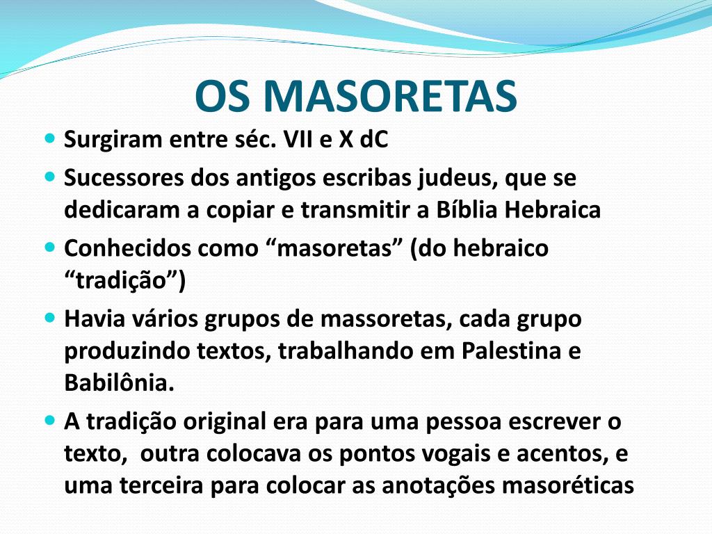 PPT - O ANTIGO TESTAMENTO E SUA TRANSMISSÃO PowerPoint Presentation ...