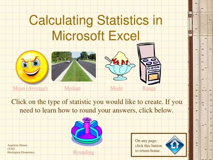 PPT - Calculating Statistics in Microsoft Excel PowerPoint Presentation ...