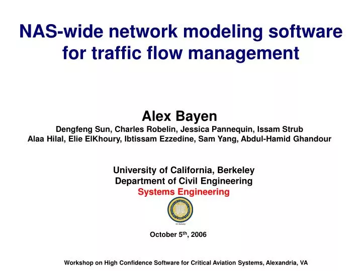 PPT - NAS-wide network modeling software for traffic flow management ...