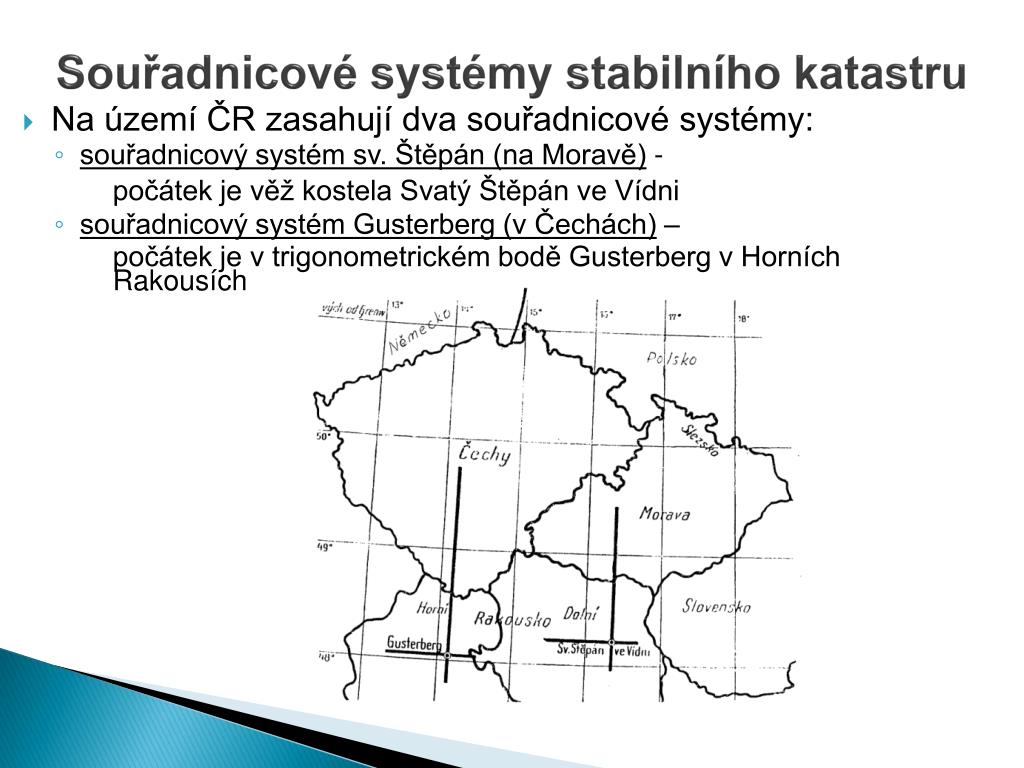 PPT - Historický přehled souřadnicových systémů na území ČR PowerPoint ...
