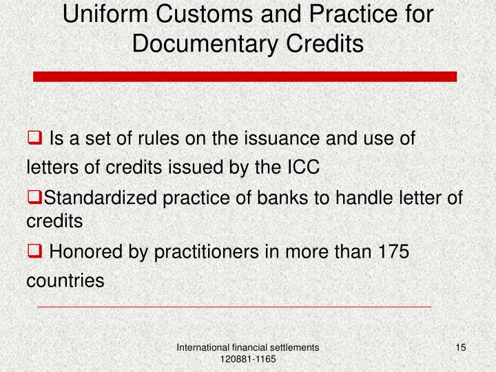 Uniform Custom And Practice For Documentary Credit - creditos ...