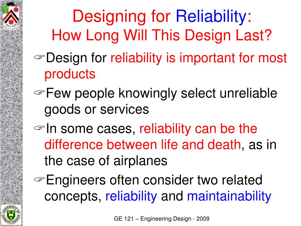 PPT - Engineering Design GE121 Design for ‘X’ PowerPoint Presentation ...