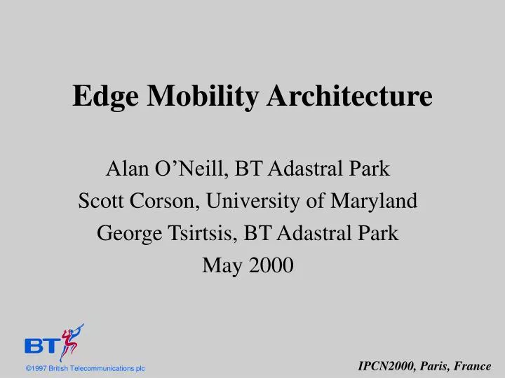 PPT - Edge Mobility Architecture PowerPoint Presentation, free download ...