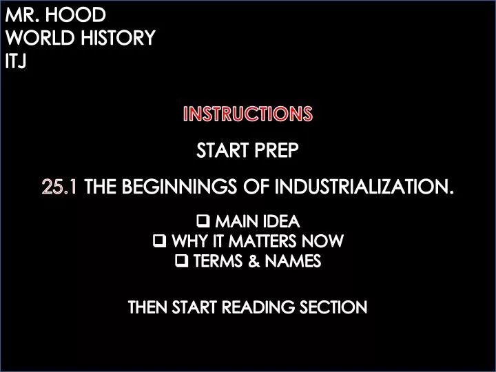PPT - 25.1 THE BEGINNINGS OF INDUSTRIALIZATION PowerPoint Presentation ...