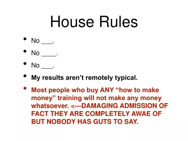 PPT - House Rules PowerPoint Presentation, free download - ID:4088062