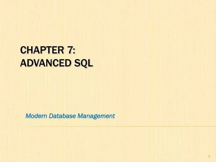 PPT - Chapter 7: advanced sql PowerPoint Presentation, free download ...