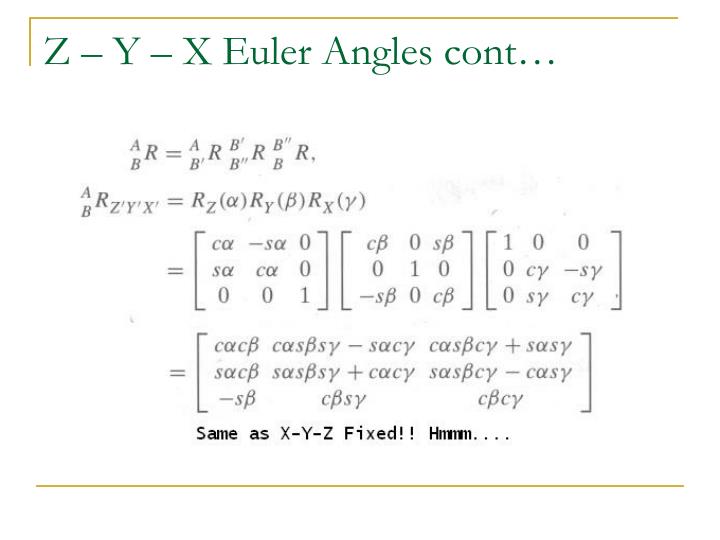Ppt Transformations And Euler Angles Powerpoint Presentation Id 4088900