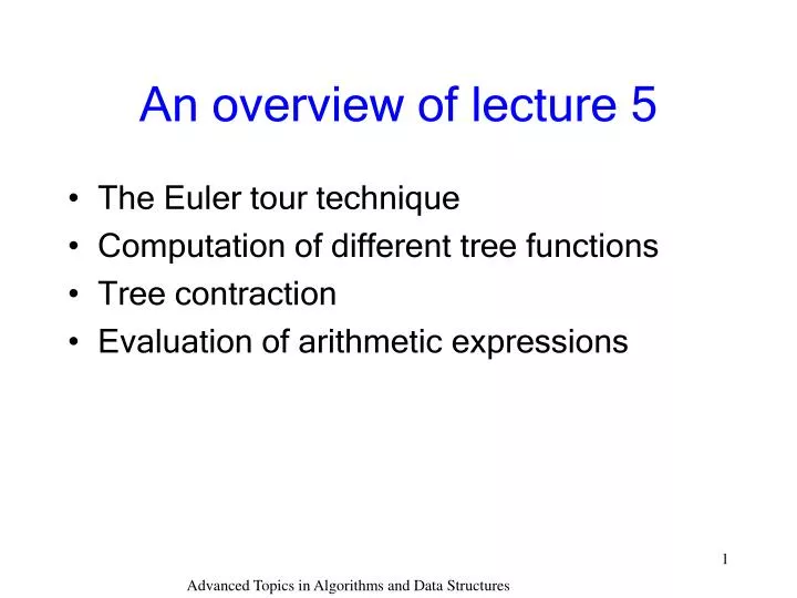 PPT - An overview of lecture 5 PowerPoint Presentation, free download ...
