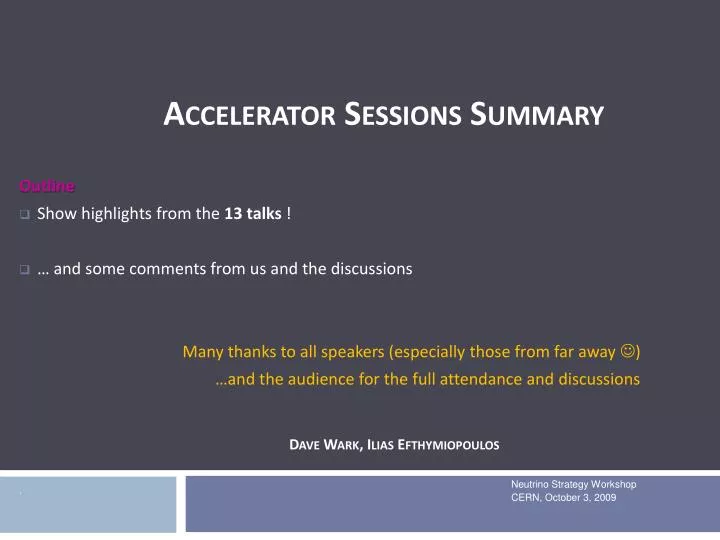 PPT - Accelerator Sessions Summary PowerPoint Presentation, free ...