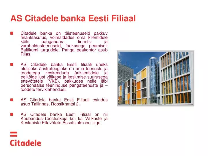 PPT - AS Citadele banka Eesti Filiaal PowerPoint Presentation, free ...
