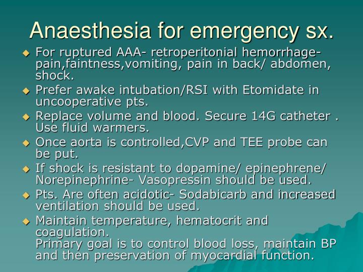 PPT - Anaesthesia for vascular surgery. PowerPoint Presentation - ID ...