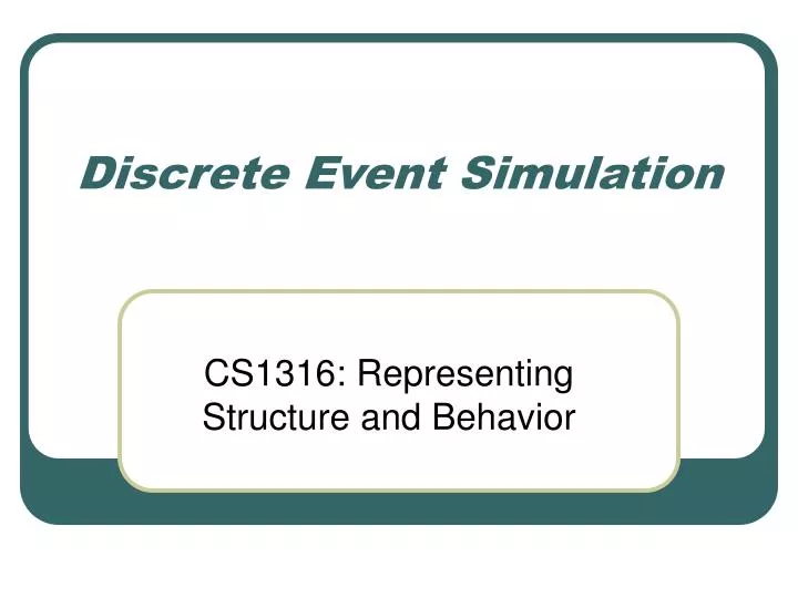 PPT - Discrete Event Simulation PowerPoint Presentation, free download ... PPT - Discrete Event Simulation PowerPoint Presentation, free download ...