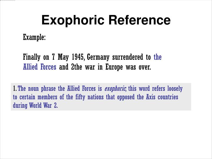 What Is Exophoric Reference Examples? - Mastery Wiki