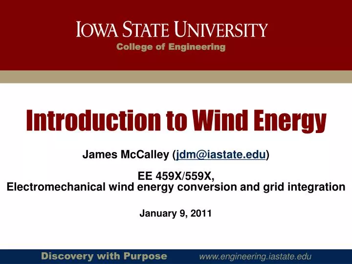 PPT - Introduction to Wind Energy PowerPoint Presentation, free ...