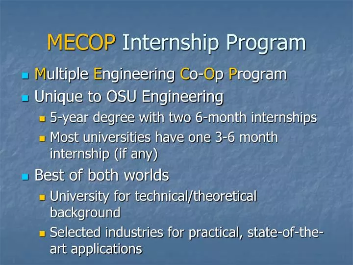 PPT - MECOP Internship Program PowerPoint Presentation, free download ...