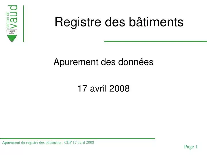 PPT - Registre des bâtiments PowerPoint Presentation, free download - ID:4093552