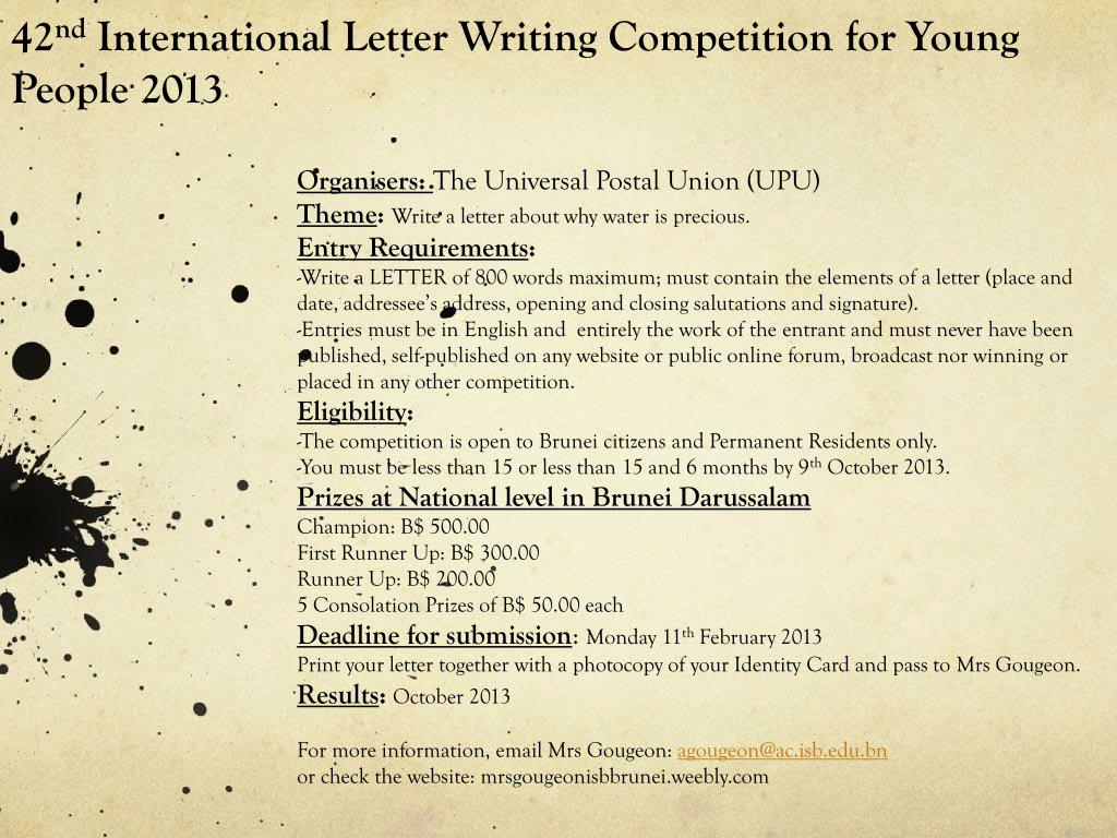 PPT - 42 nd International Letter Writing Competition for Young People ...
