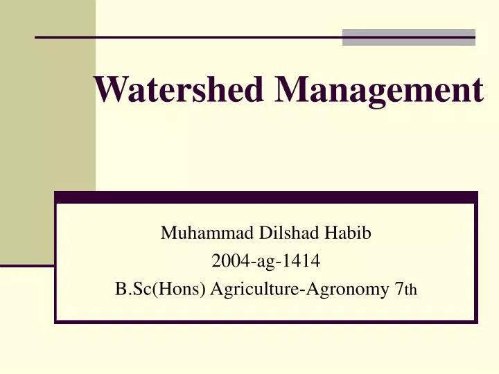 PPT - Watershed Management PowerPoint Presentation, free download - ID ...