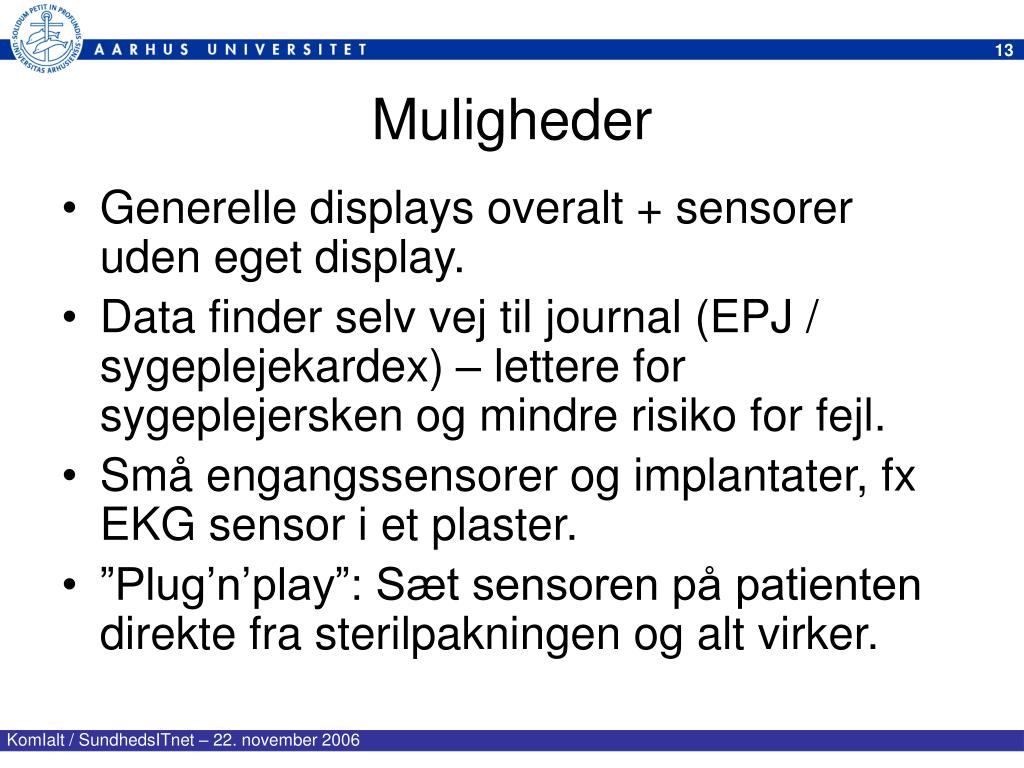 PPT - Muligheder og udfordringer ved brug af sensornetværk til ...