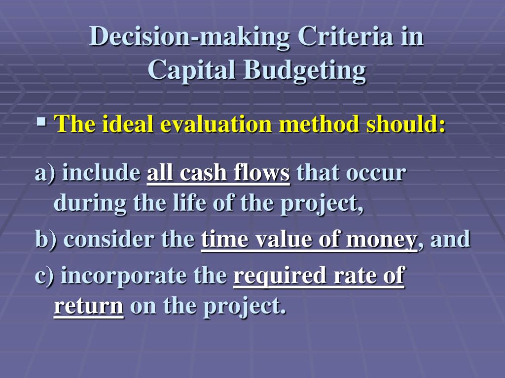 PPT - CHAPTER 11 Capital Budgeting Decision Criteria PowerPoint ... PPT - CHAPTER 11 Capital Budgeting Decision Criteria PowerPoint ...