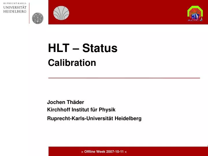 PPT - HLT – Status Calibration PowerPoint Presentation, free download ...