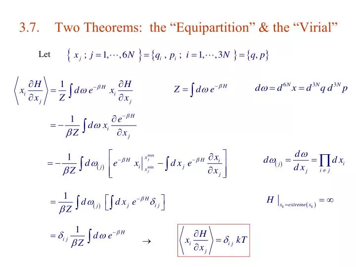 PPT - 3.7. Two Theorems: the “Equipartition” & the “Virial” PowerPoint ...