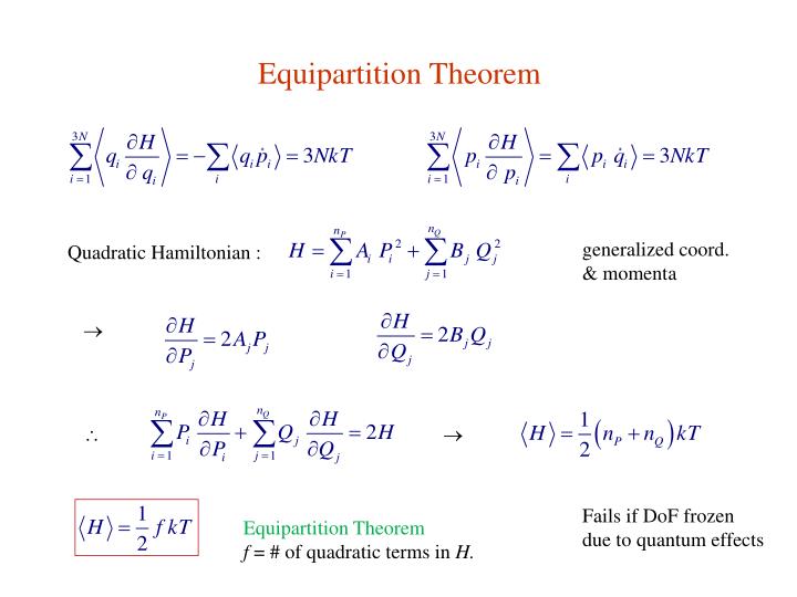 PPT - 3.7. Two Theorems: the “Equipartition” & the “Virial” PowerPoint Presentation - ID:4097175