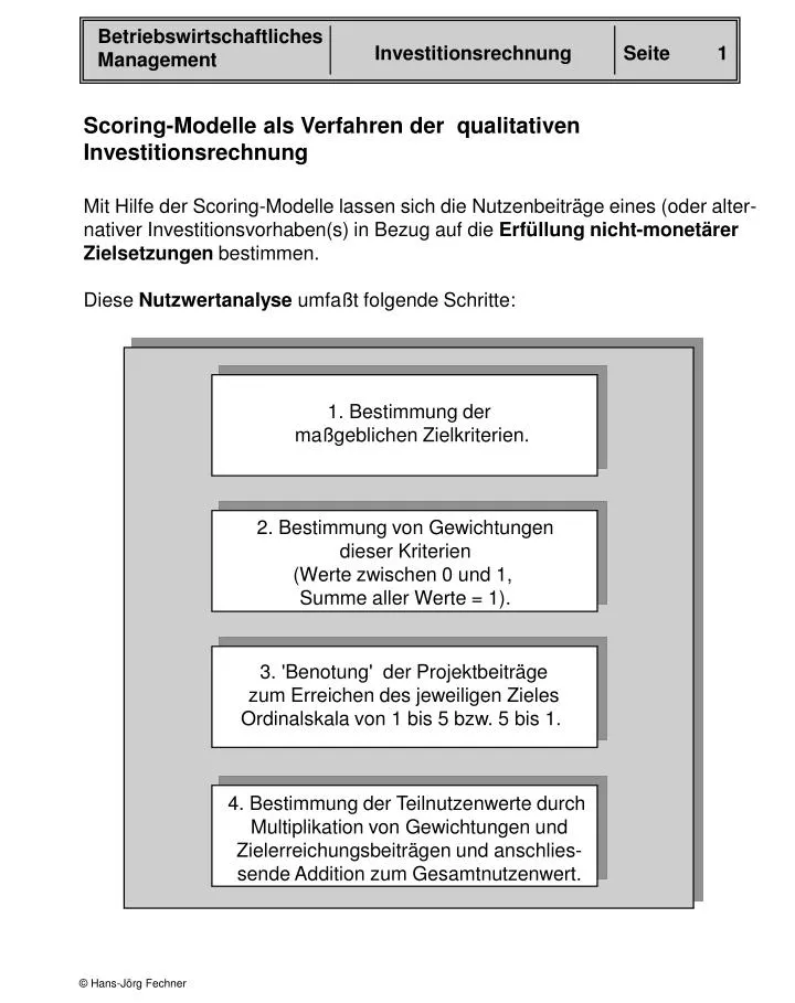 PPT - Scoring-Modelle als Verfahren der qualitativen ...