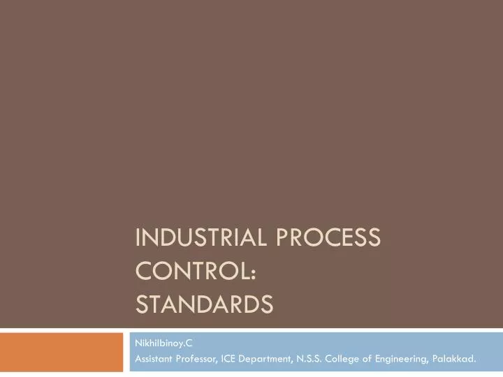 PPT - Industrial Process Control: Standards PowerPoint Presentation ...