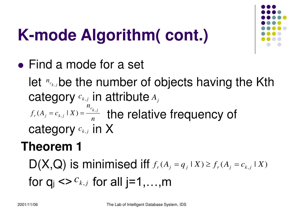 Ppt Extensions To The K Means Algorithm For Clustering Large Data Sets With Categorical Values