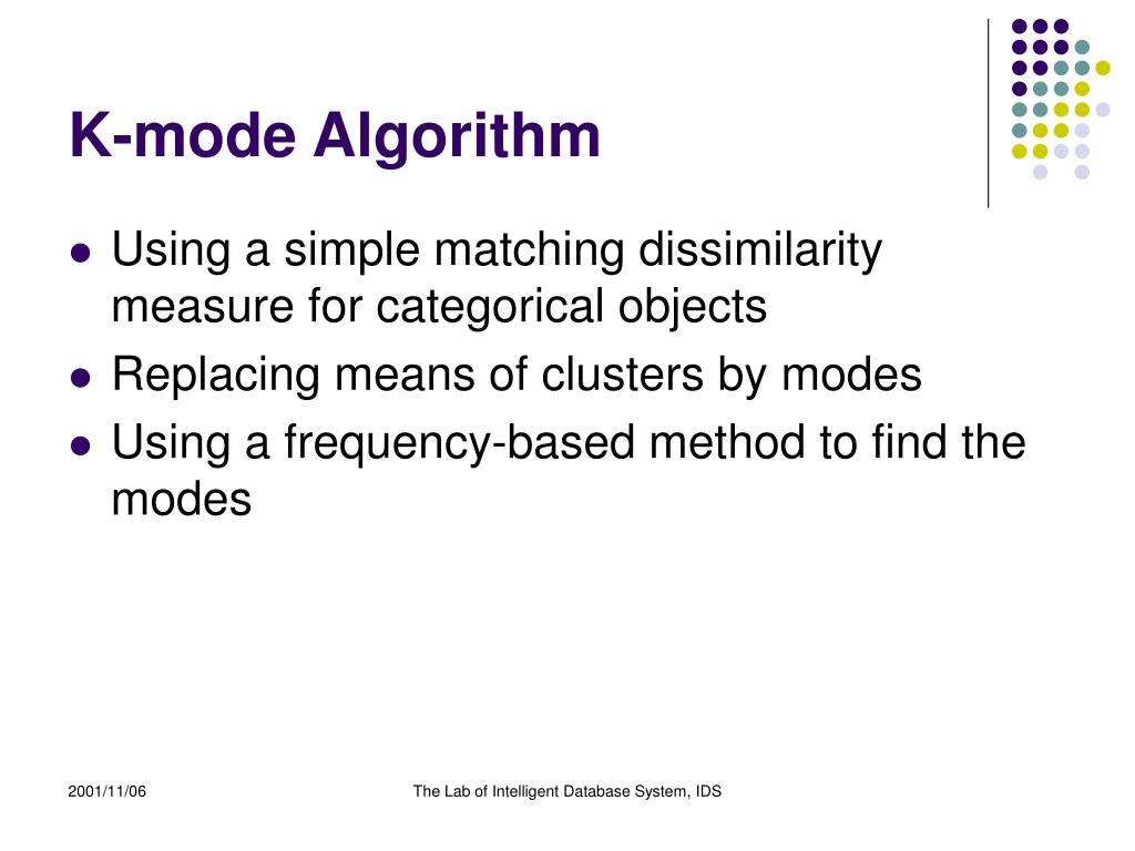 Ppt Extensions To The K Means Algorithm For Clustering Large Data Sets With Categorical Values