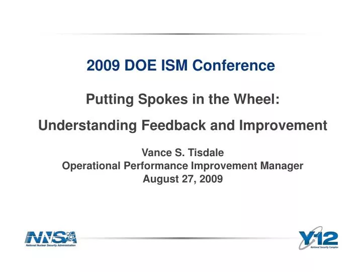 PPT - 2009 DOE ISM Conference PowerPoint Presentation, free download ...