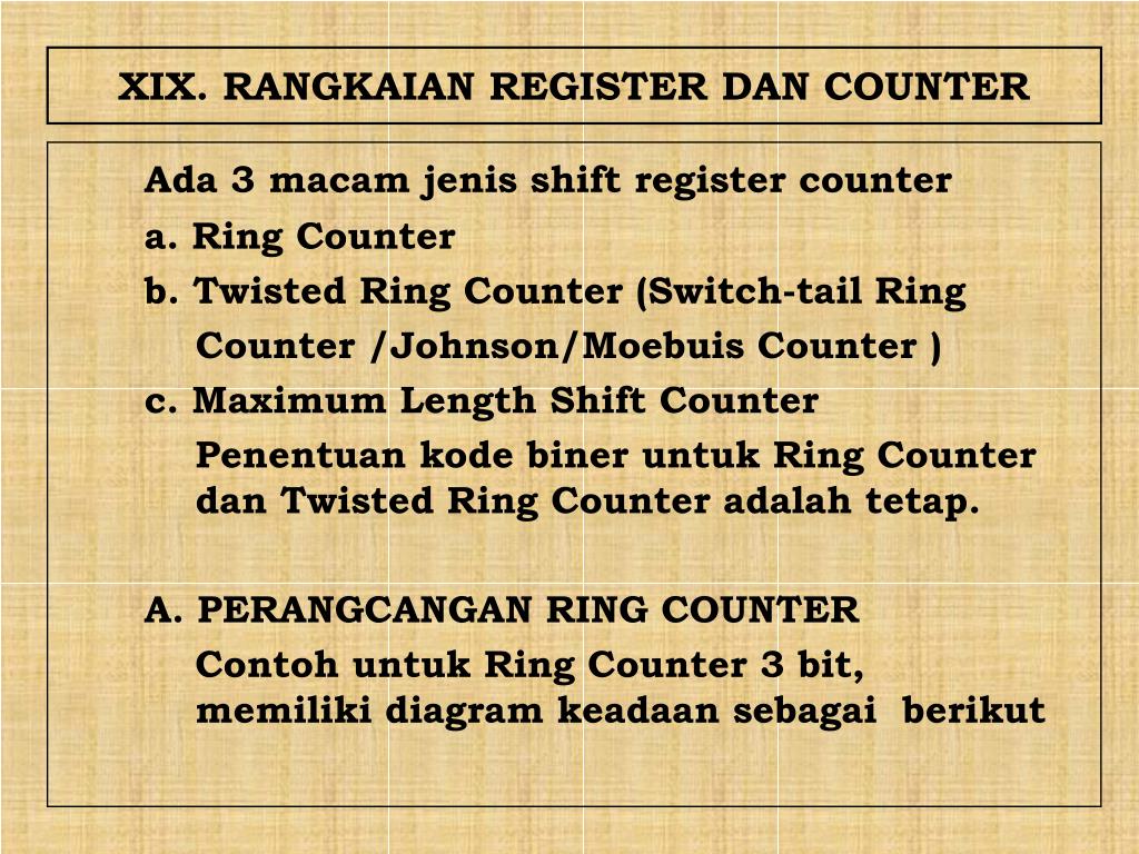 PPT - XVIII. RANGKAIAN REGISTER DAN COUNTER PowerPoint Presentation ...